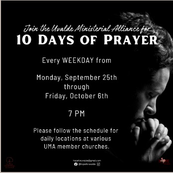 10 Days of Prayer continues through Friday October 6th: Weekday prayer ...